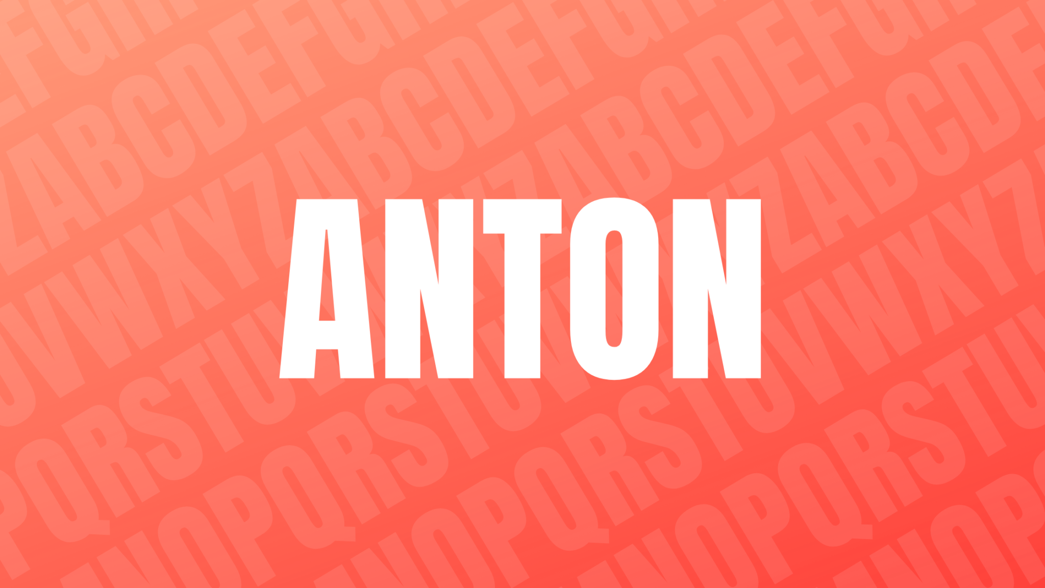 Anton (Font Overview) - Find Your Font